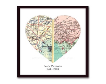Custom Best Friends Map - Etsy