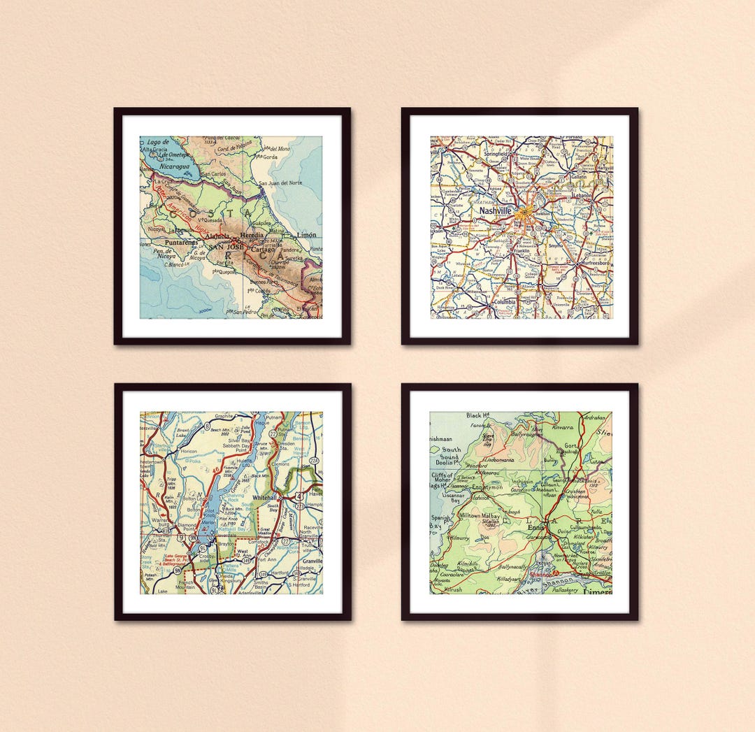 Custom Map Print Set - Personalized Gift for Parents, Unique ...