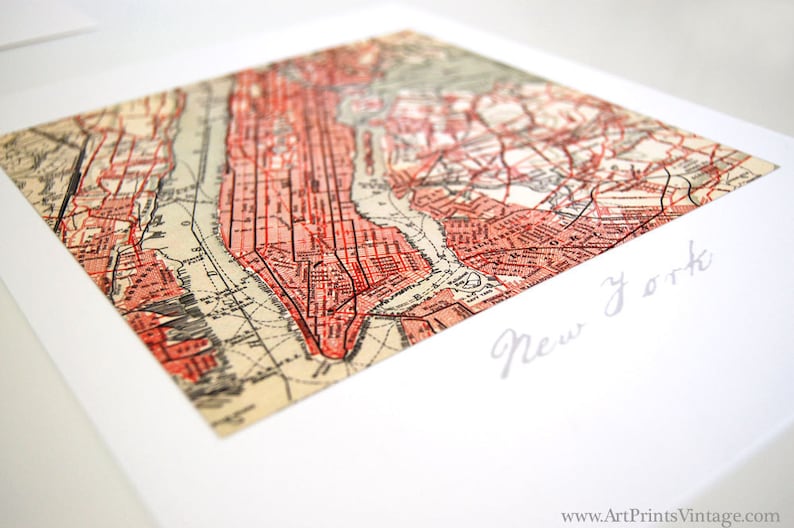 Personalized Map Print Hometown Map Art Custom City Vintage Etsy 