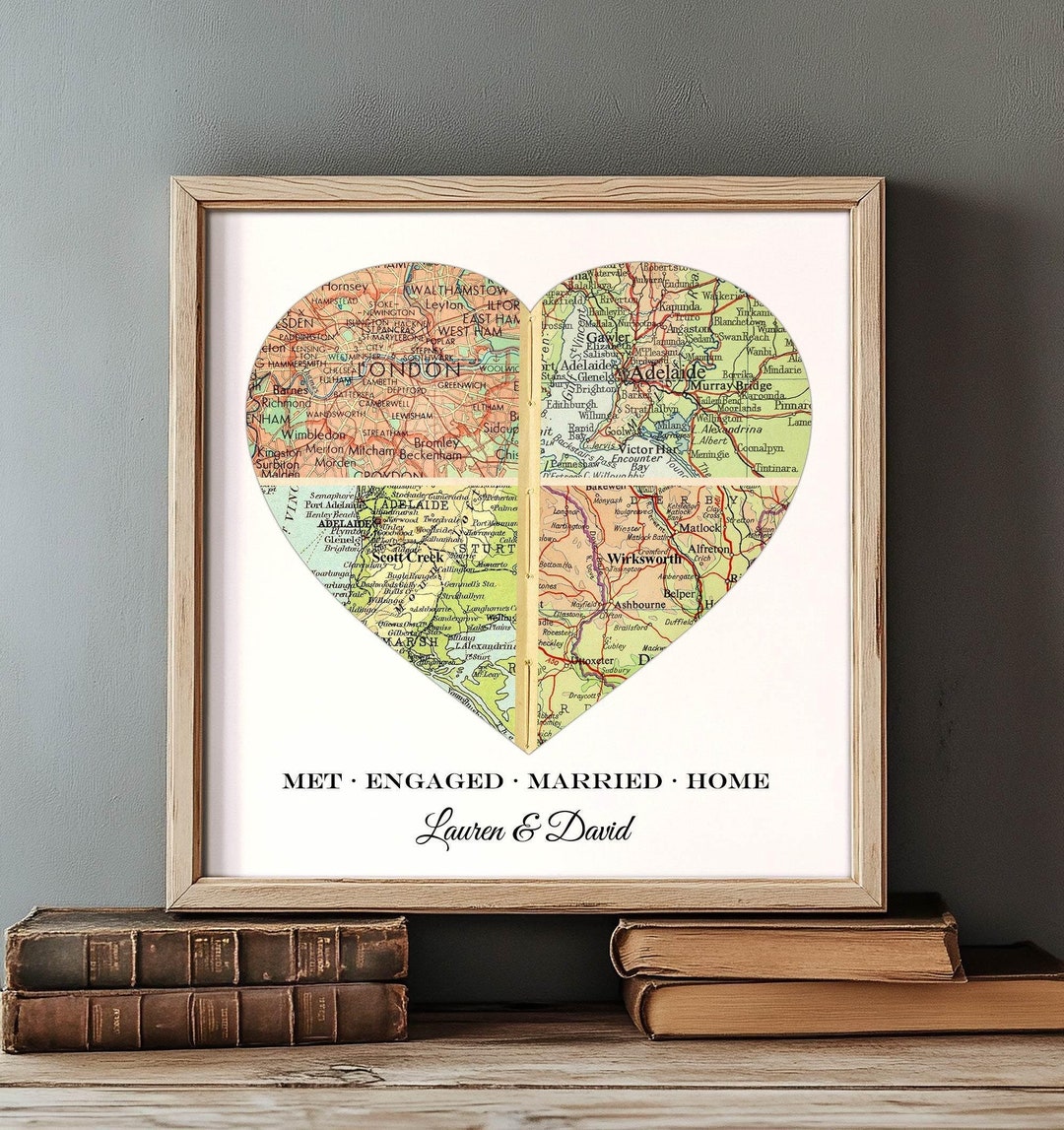 Custom Map 50th Anniversary Gifts for Parents | Travel Map Gifts for ...