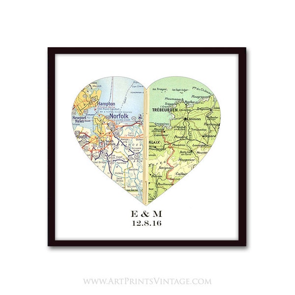 Long Distance Relationship Map - Etsy