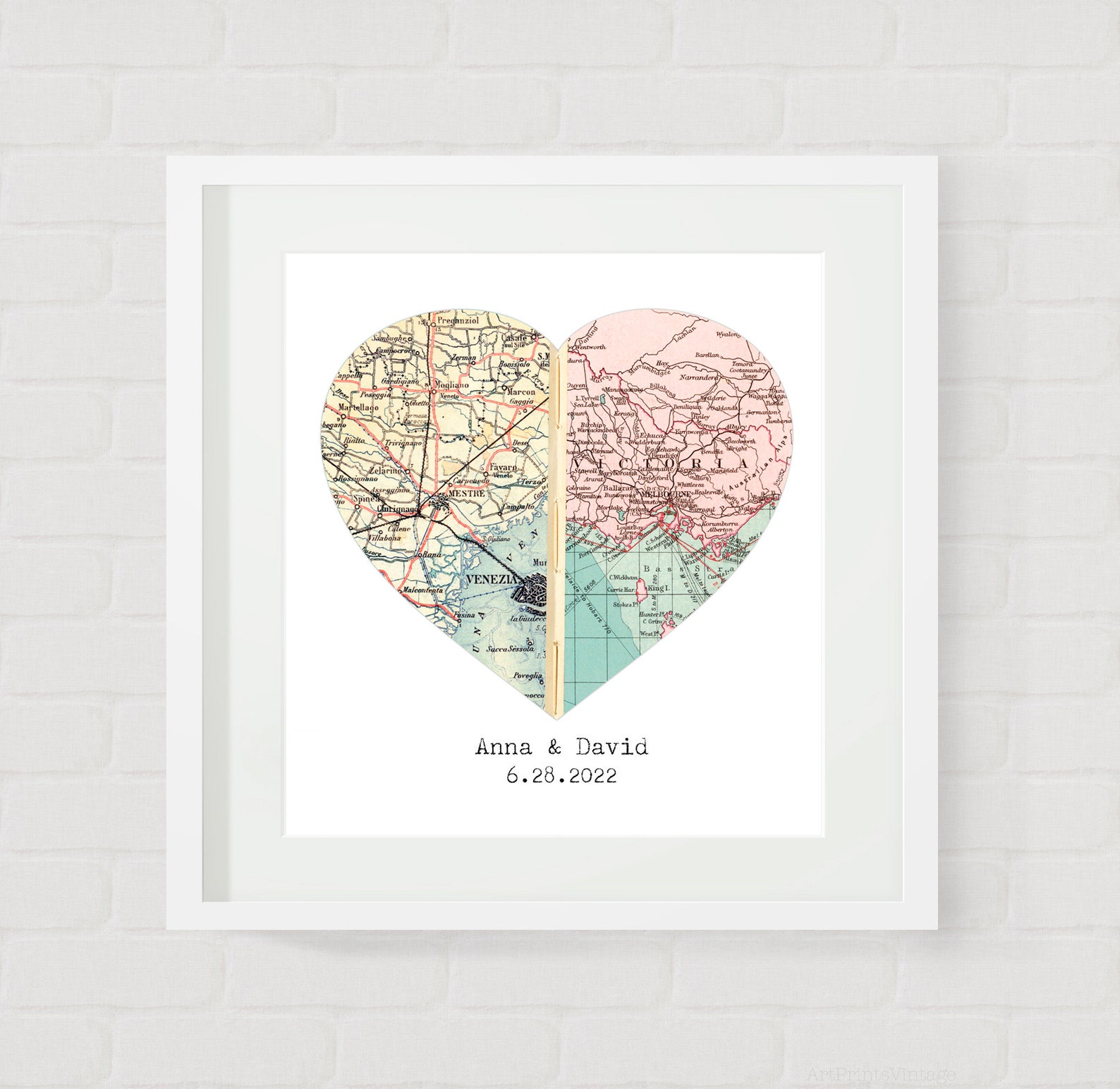 Personalized Wedding Map Gift for Couples | Unique Wedding Gift, Map ...