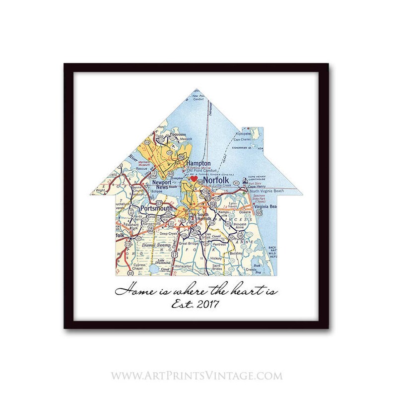 Map Housewarming Gift Our First Home First Home Gift for | Etsy