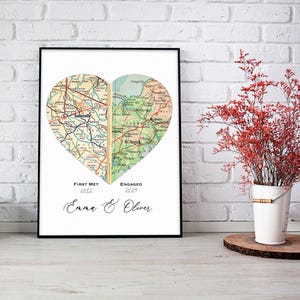 Personalized Wedding Map Gift for Couples | Unique Wedding Gift, Map ...