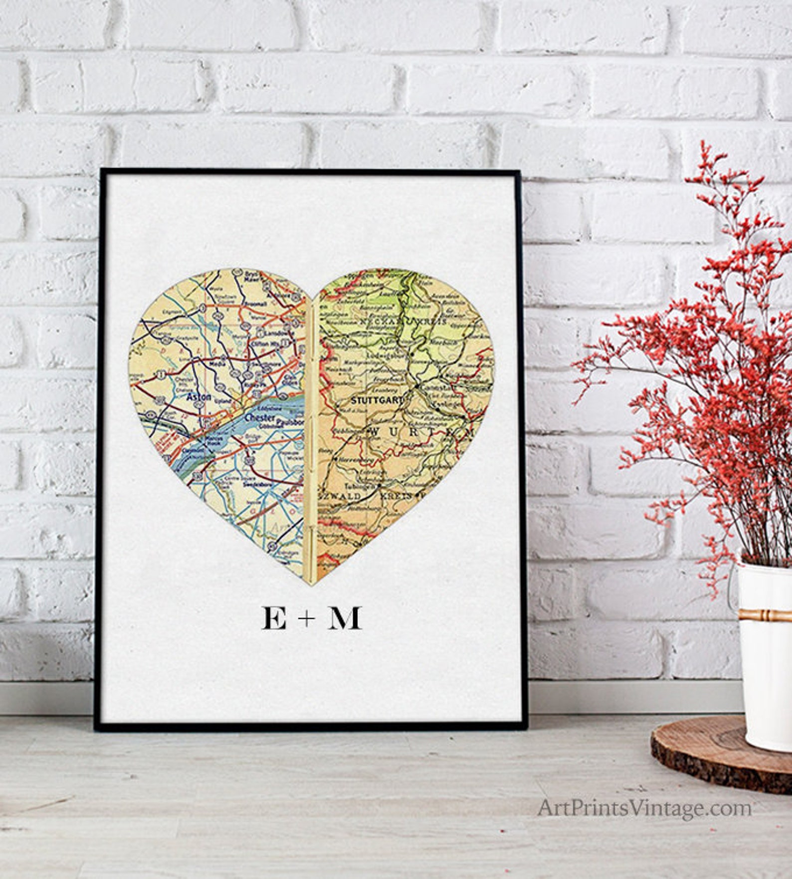 Custom Couples Map Gift Personalized Map Unique Husband - Etsy