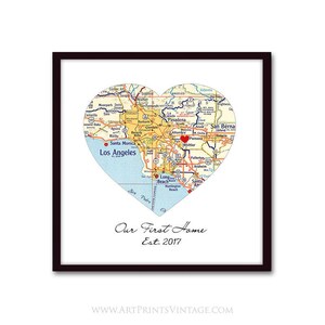 New Home Housewarming Gift, Personalized Map, Realtor First Home Gift ...