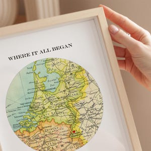 Custom Location Map Personalized Map Gift for Anniversary, Engagement ...