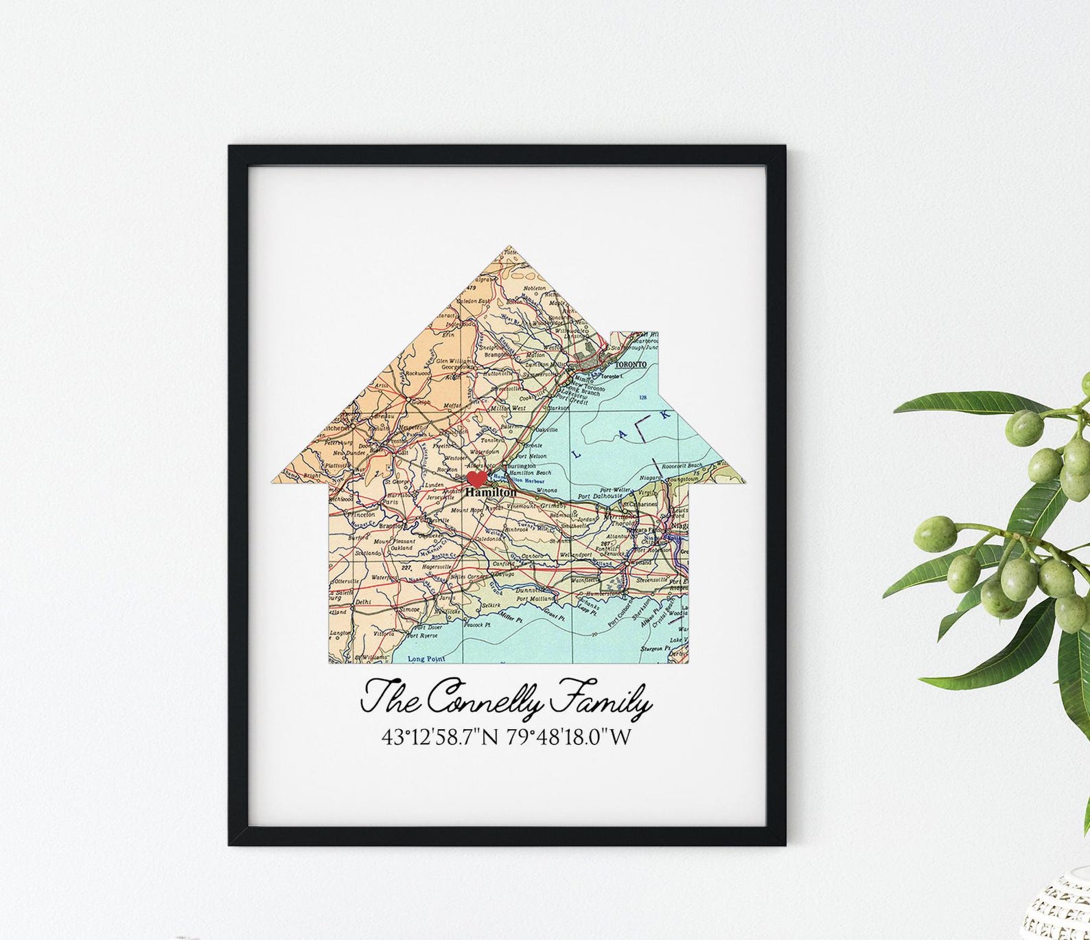 Custom Heart Map for New Home Housewarming Gift or Family Moving Away ...