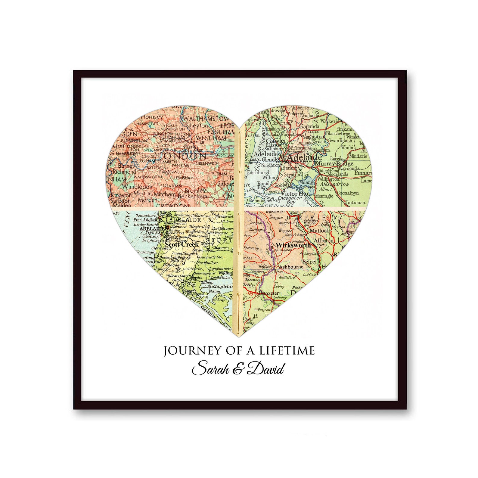 Custom Heart Map Unique Wedding Gift for Couple Personalized - Etsy