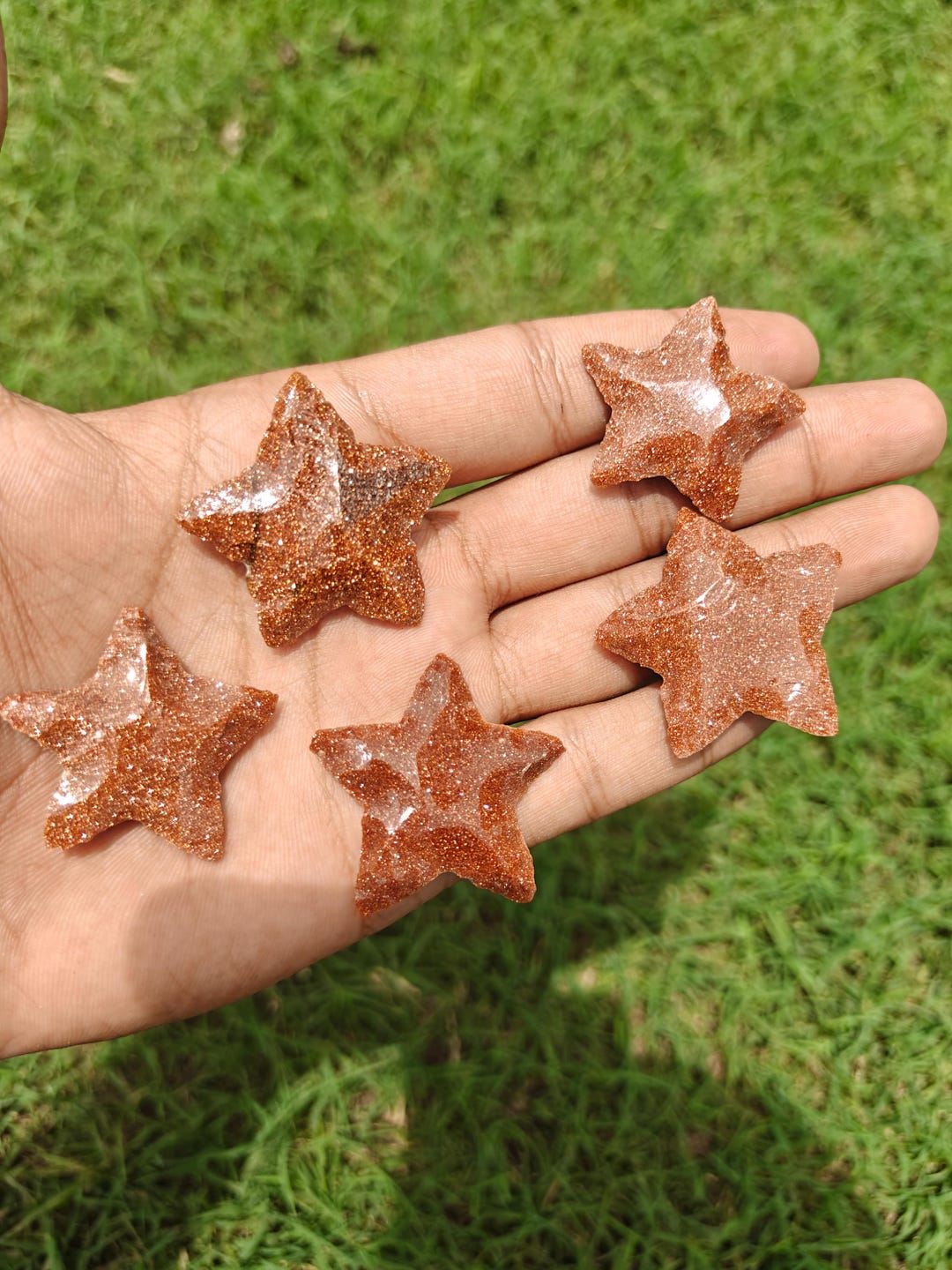 Goldstone Star Crystals: Sparkling Copper Gemstone Stars - Set of 5 - Etsy