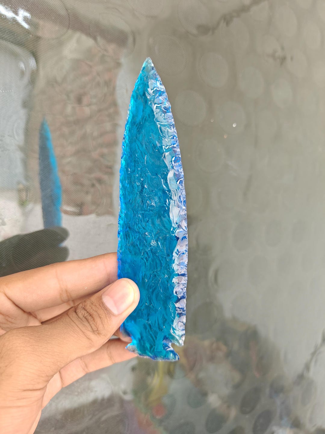 Blue Aqua Obsidian Arrowhead: Handmade Crystal Spearhead - Healing ...