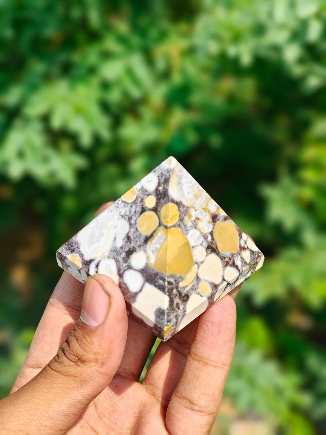 White Cobra Jasper Pyramid: Root & Crown Chakra Meditation Stone - Etsy