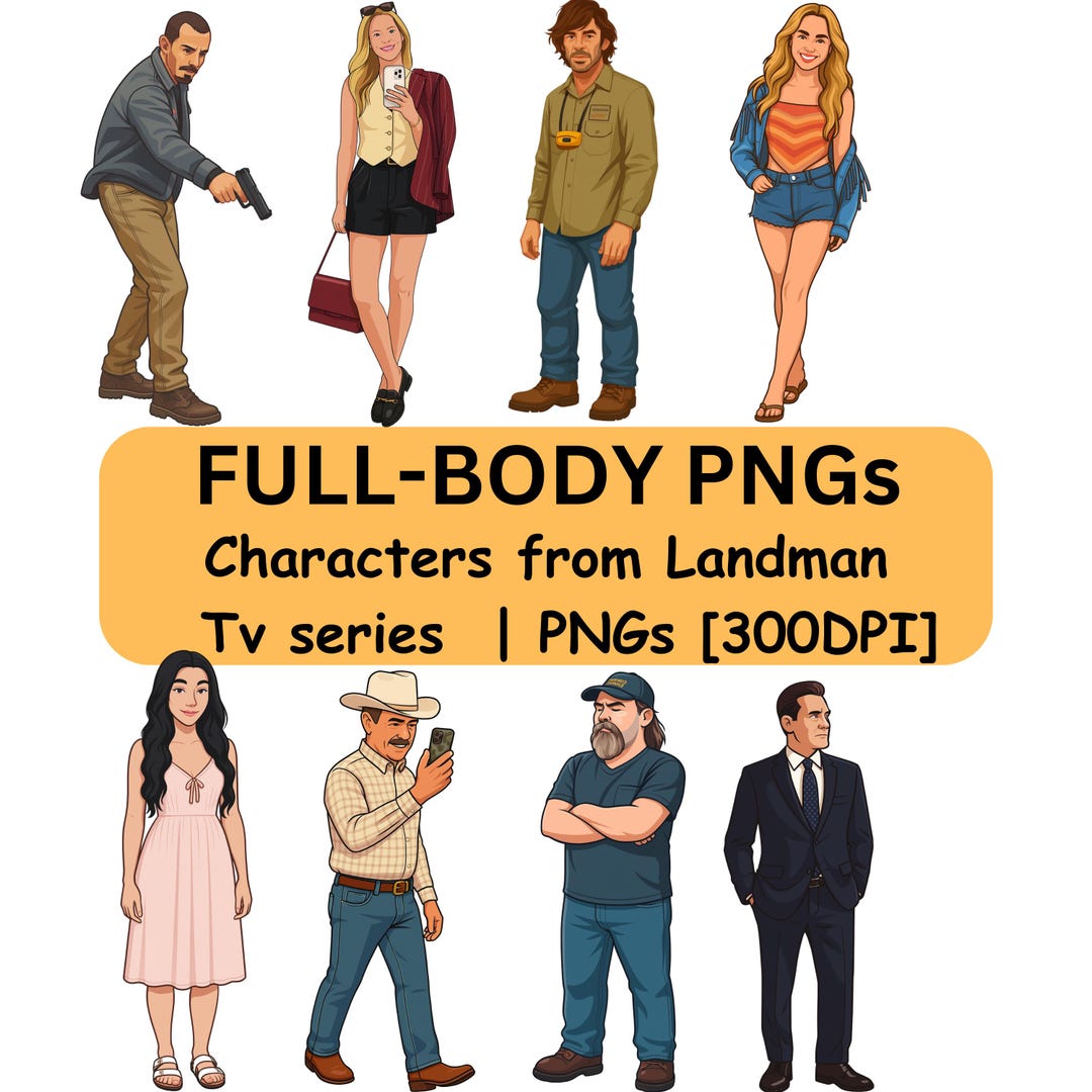 Landman TV Series Characters PNG Bundle: High-res Digital Download - Etsy