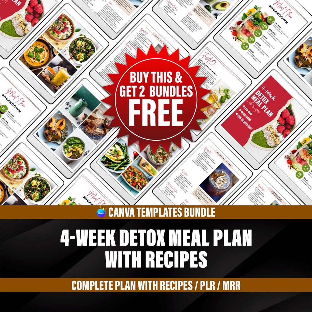 Detox Plan With Recipes PDF | 4-week Meal Plan | Clean Eating Printable ...