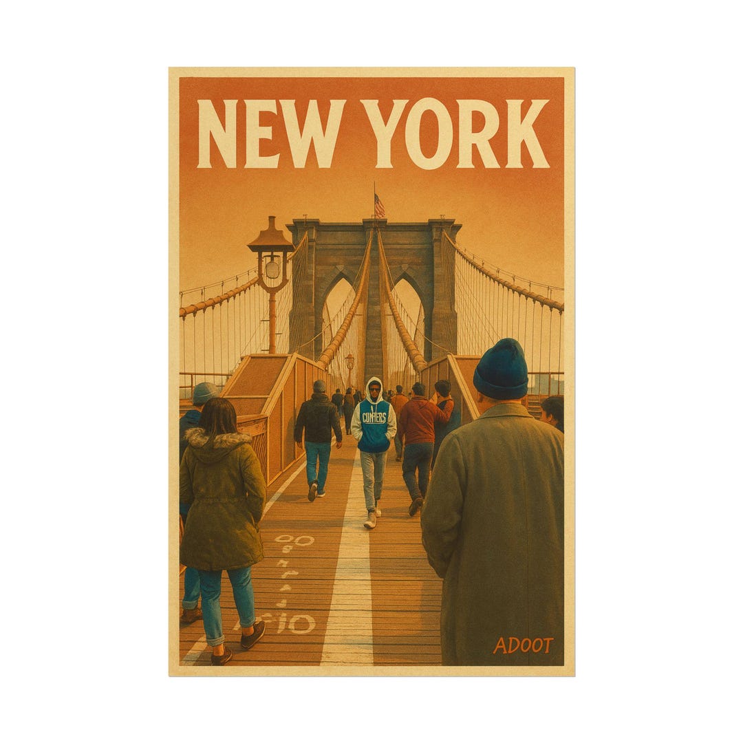 New York Brooklyn Bridge Poster | Travel Photography Print - Etsy