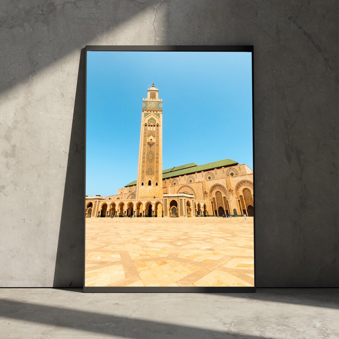 Casablanca Hasan II Mosque Canvas Print, Vintage Travel Poster - Etsy