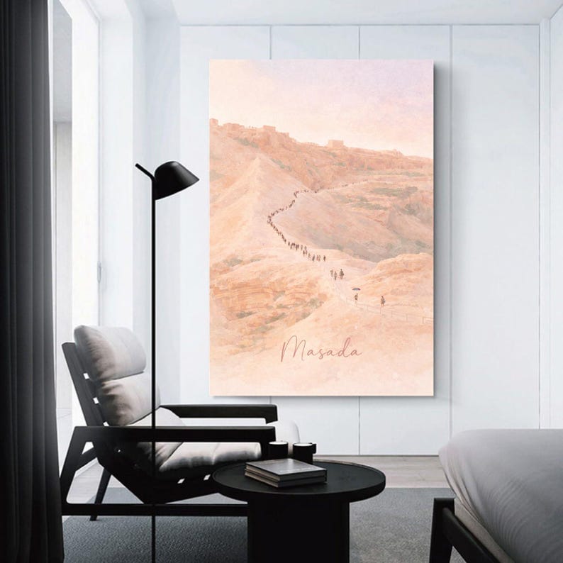 Masada Israel Canvas Print - Vintage Travel Poster Style - Etsy