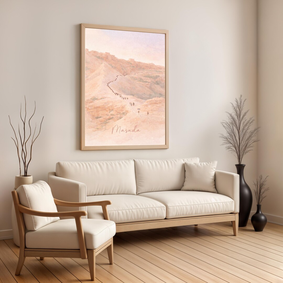 Masada Israel Canvas Print - Vintage Travel Poster Style - Etsy