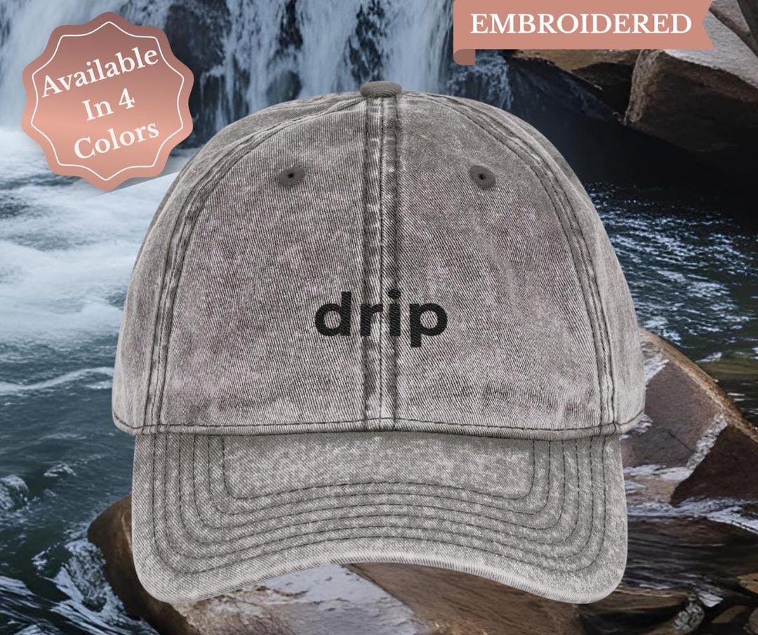 Drip Embroidered Genz Slang Dad Hat, Distressed Vintage Washed Gen Z ...