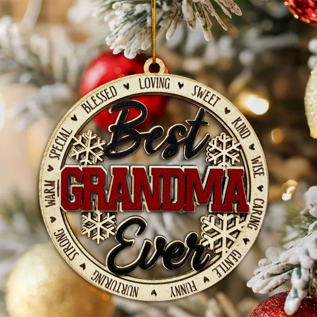 Best Grandma Ever Christmas Ornament 2025 – Wooden Holiday Tree ...