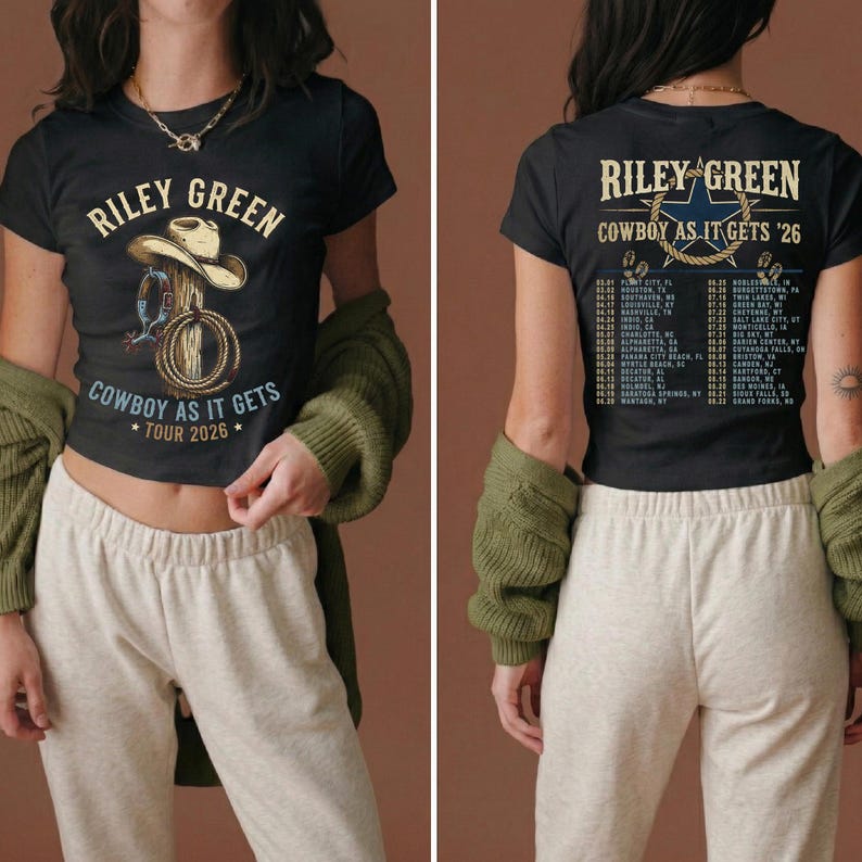 Riley Green Cowboy as It Gets Tour 2026 T-shirt, Country Music Fan Gift ...