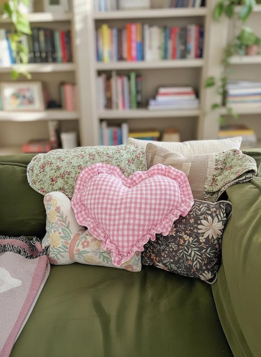 Heart Pillow Sewing Pattern | DIY Heart Cushion Pattern | Valentine ...