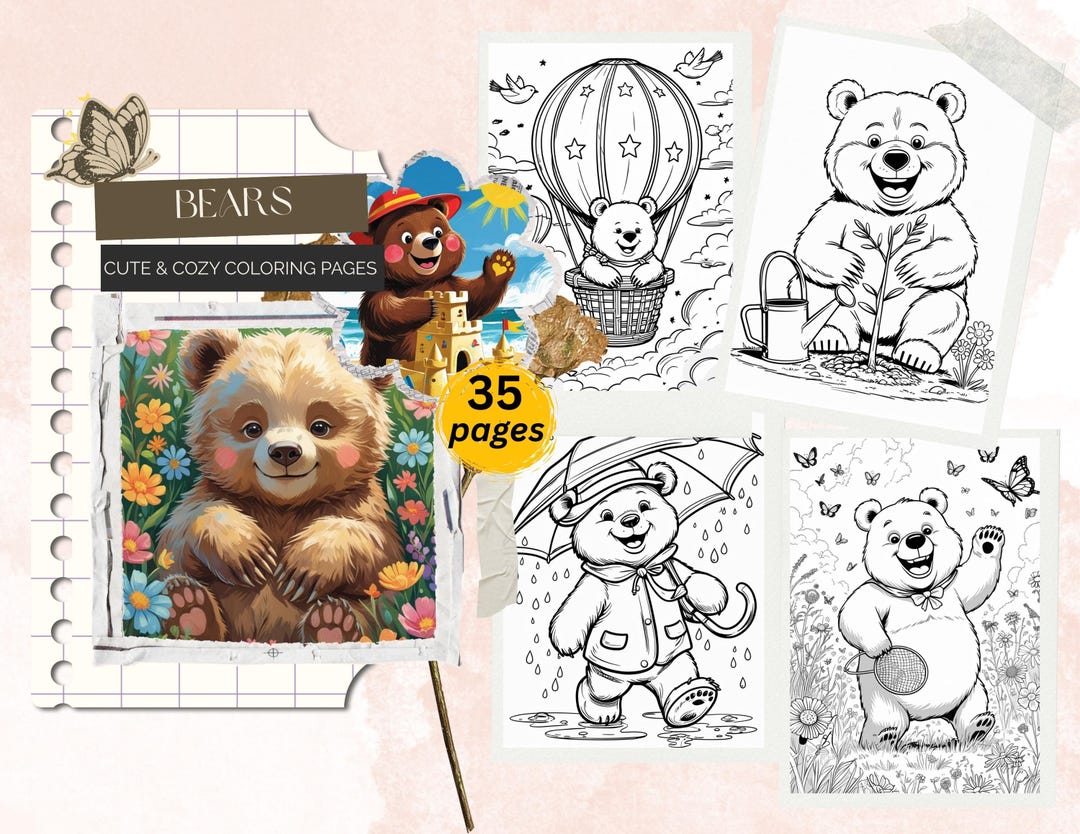 Adorable Bear Coloring Pages for Kids – 35 Printable Bear Scenes ...