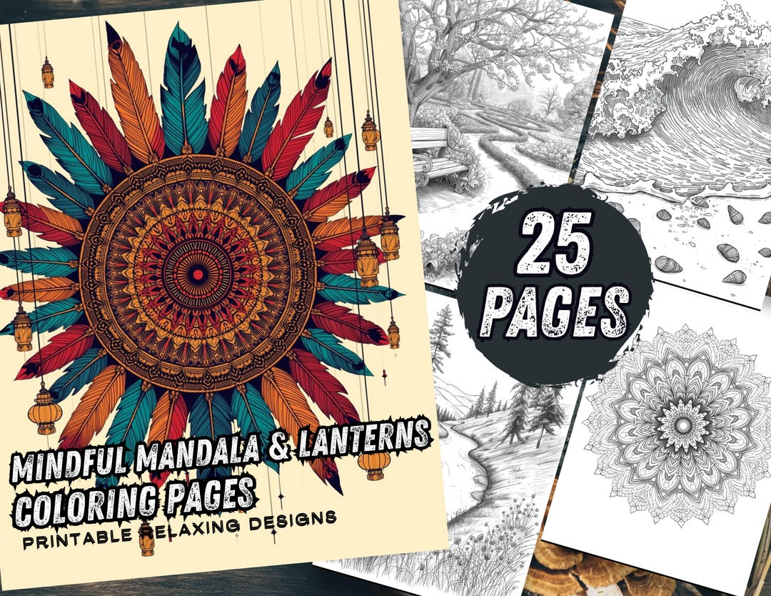 Mindfulness Coloring Pages PDF – Mandala & Nature Designs for Adults ...