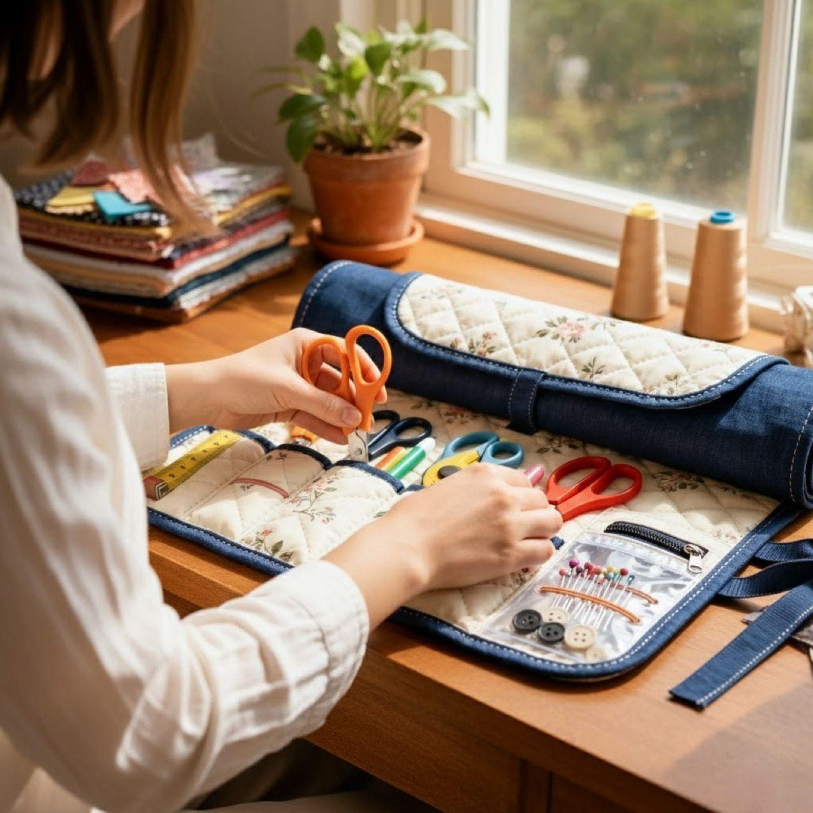 Vintage Sewing Organizer Roll-up Pattern | PDF Sewing Pattern ...