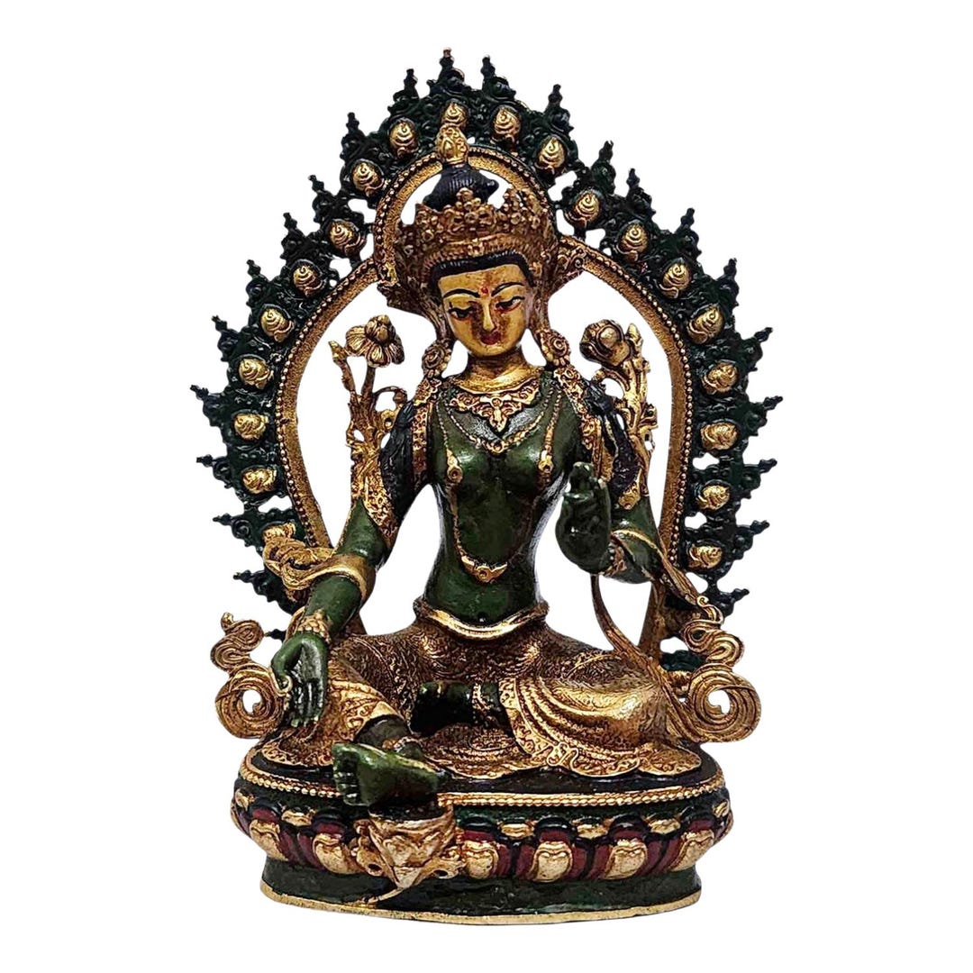 Green Tara Mini Buddhist Statue | Compassion & Action - Etsy
