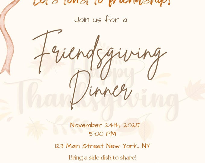 Friendsgiving Invitation Template - Etsy