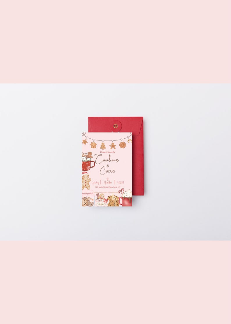 Cookies and Cocoa Invitation Template, Christmas Events Invitation - Etsy