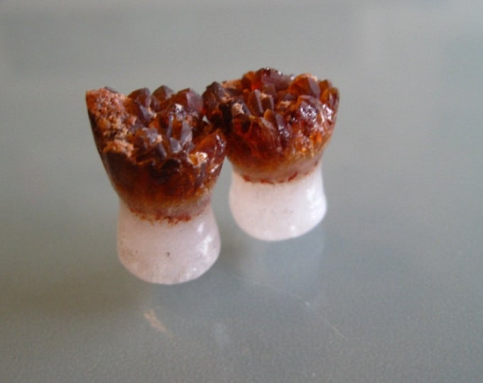 00g 10mm Citrine Druzy Plugs - Etsy