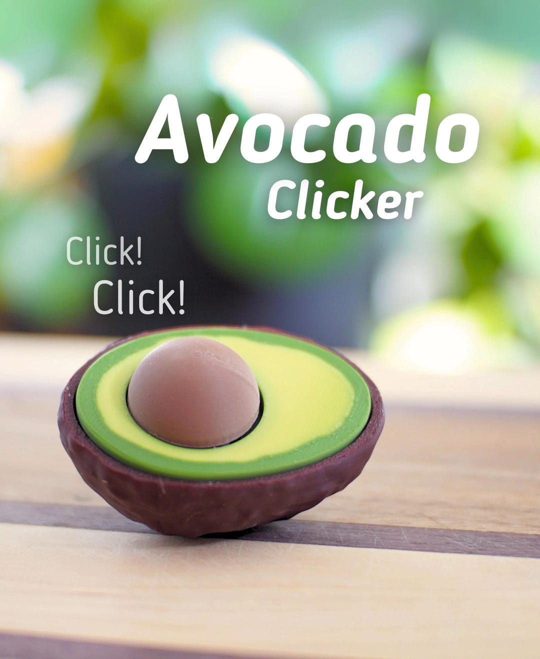 Avocado Clicker – 3D Printed Fidget for Veggie Lovers, Fun Stress ...