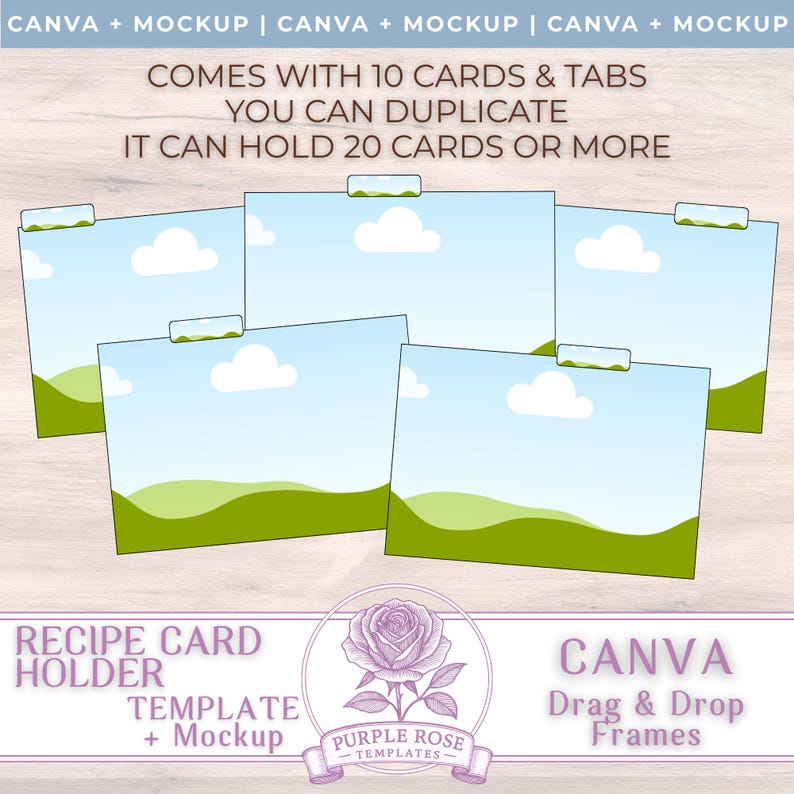 Recipe Card Holder CANVA Template & Mockup Template: Junk Journal ...