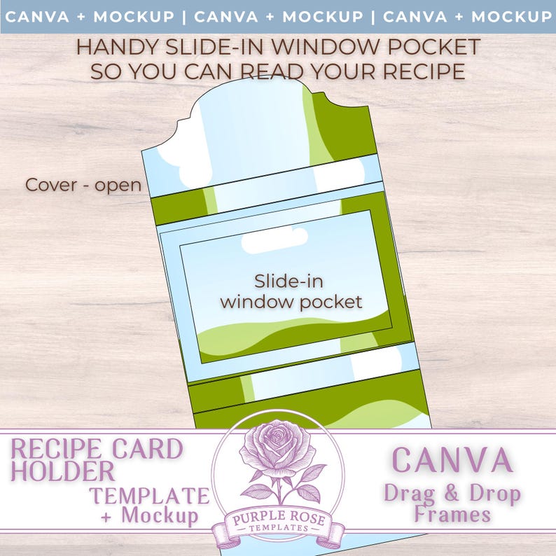 Recipe Card Holder CANVA Template & Mockup Template: Junk Journal ...