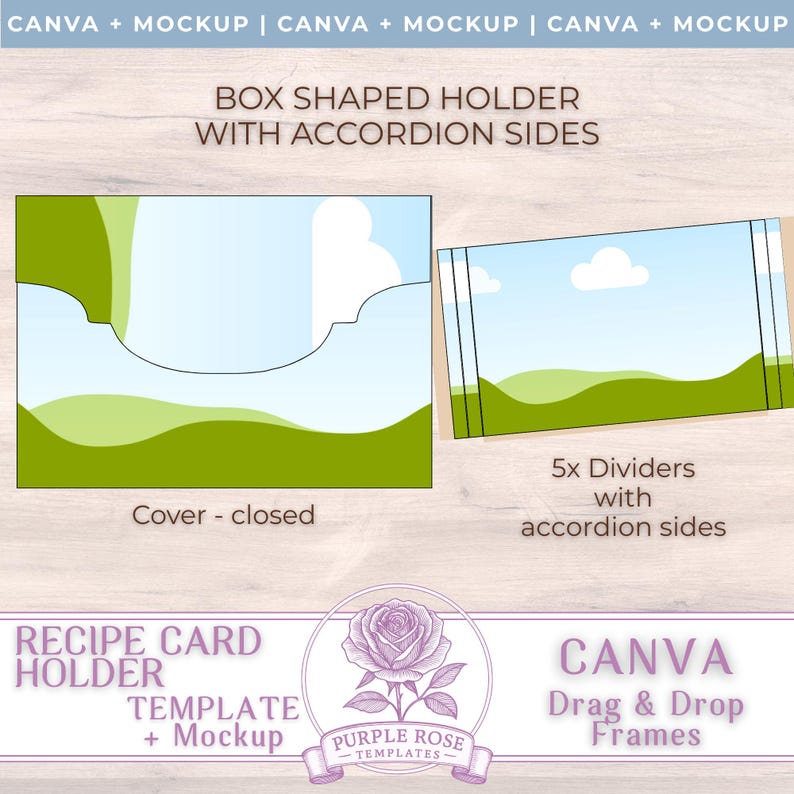 Recipe Card Holder CANVA Template & Mockup Template: Junk Journal ...