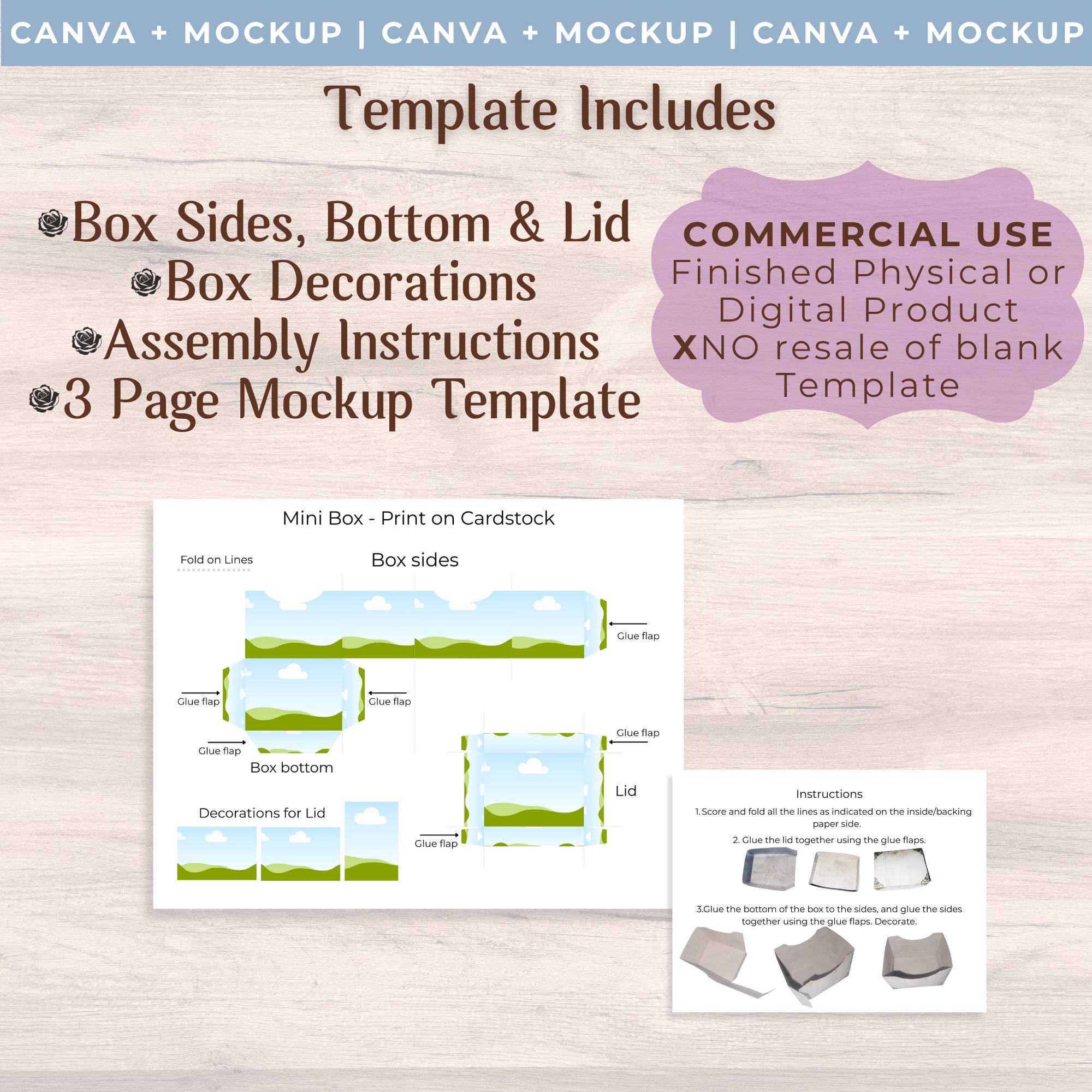 Mini Books Box CANVA TEMPLATE With MOCKUP Template | Miniature Storage ...