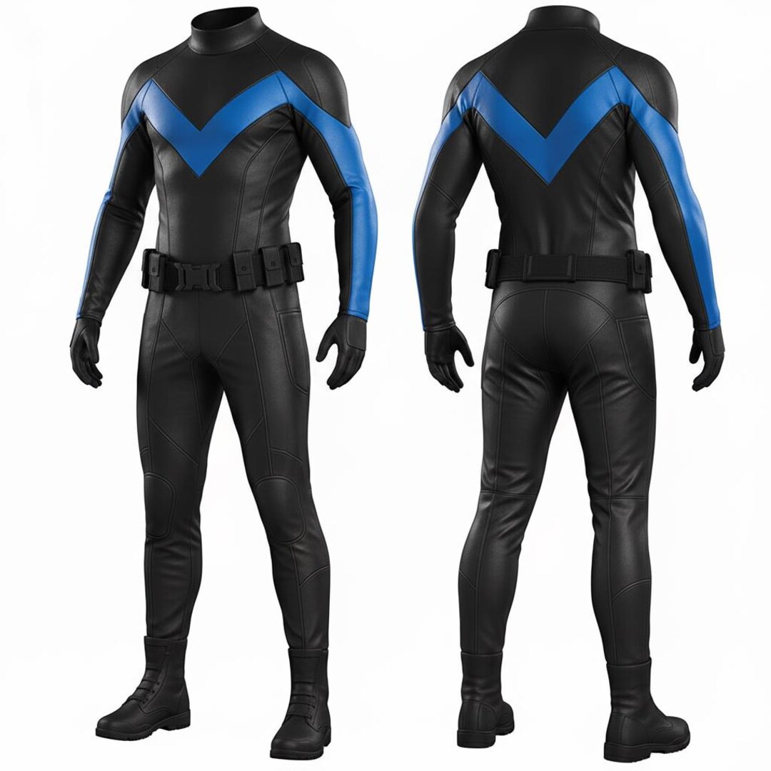 Futuristic Black & Blue Tactical Suit | Stealth Superhero Costume ...