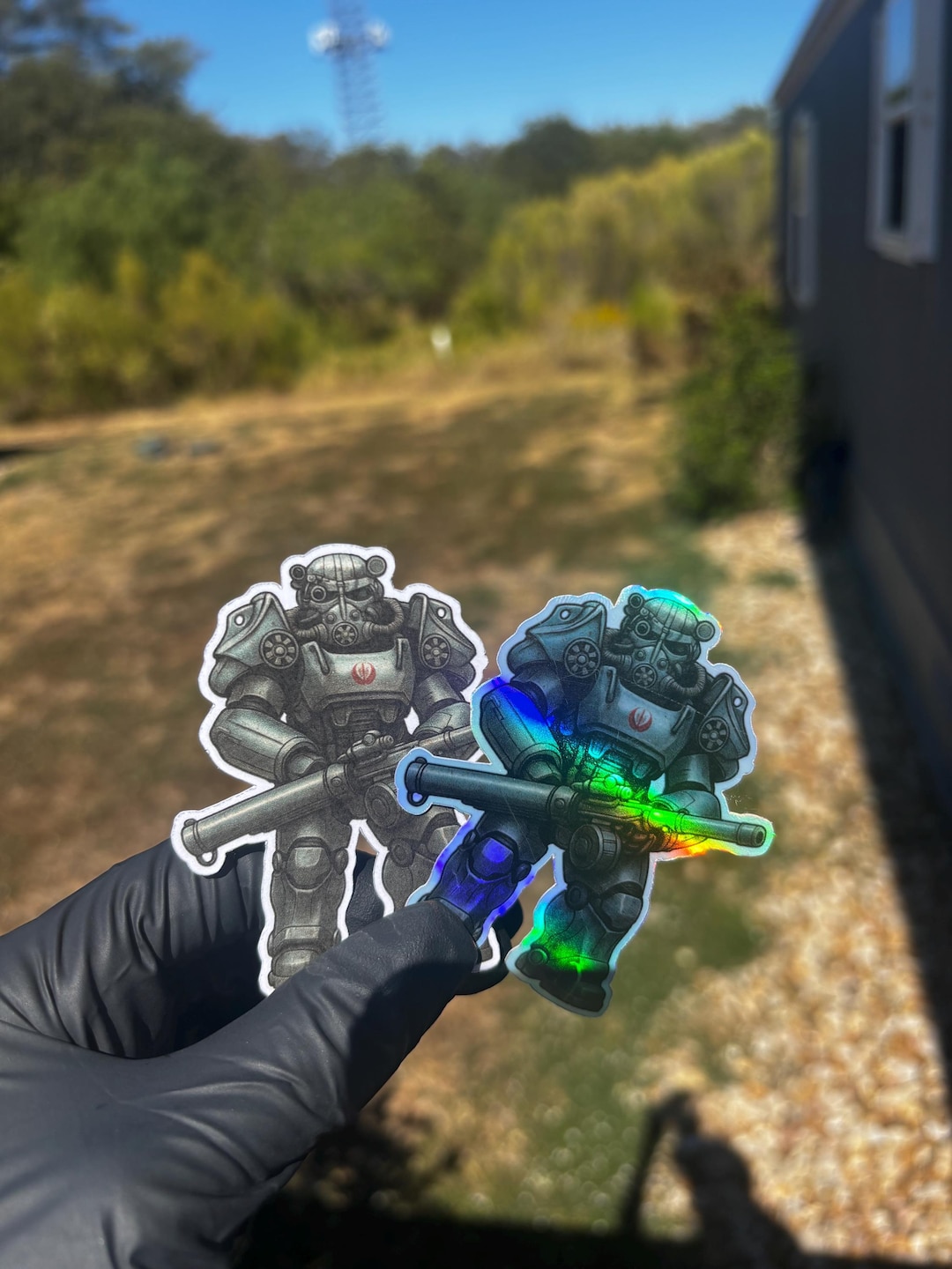 Brotherhood Power Armor Holographic Sticker | Fallout-inspired | Retro ...
