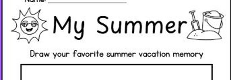 Back to School My Summer Worksheet | First Day of School Activity ...