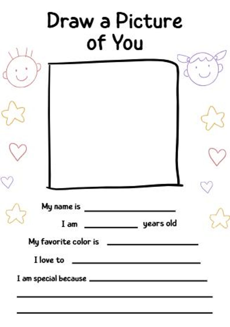 Back to School All About Me Worksheet | First Day of School Activity ...
