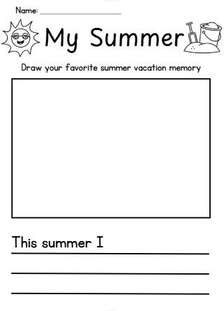 Back to School My Summer Worksheet | First Day of School Activity ...