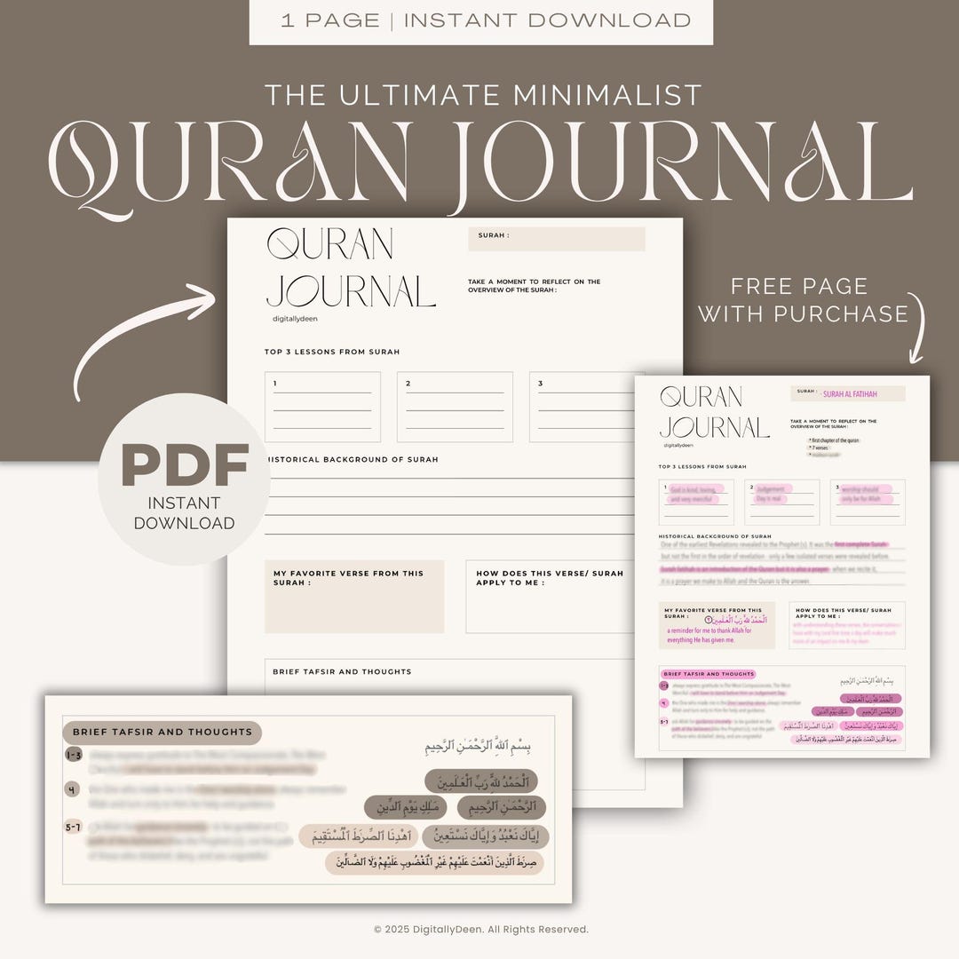 Editable Digital Quran Journal | Quran Study Tracker for Beginners ...