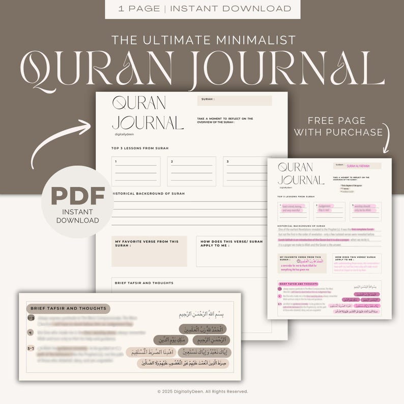 Editable Digital Quran Journal | Quran Study Tracker for Beginners ...