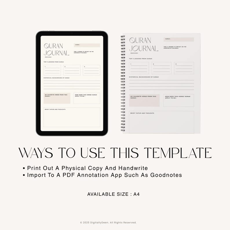 Editable Digital Quran Journal: Minimalist Muslim Planner (printable ...