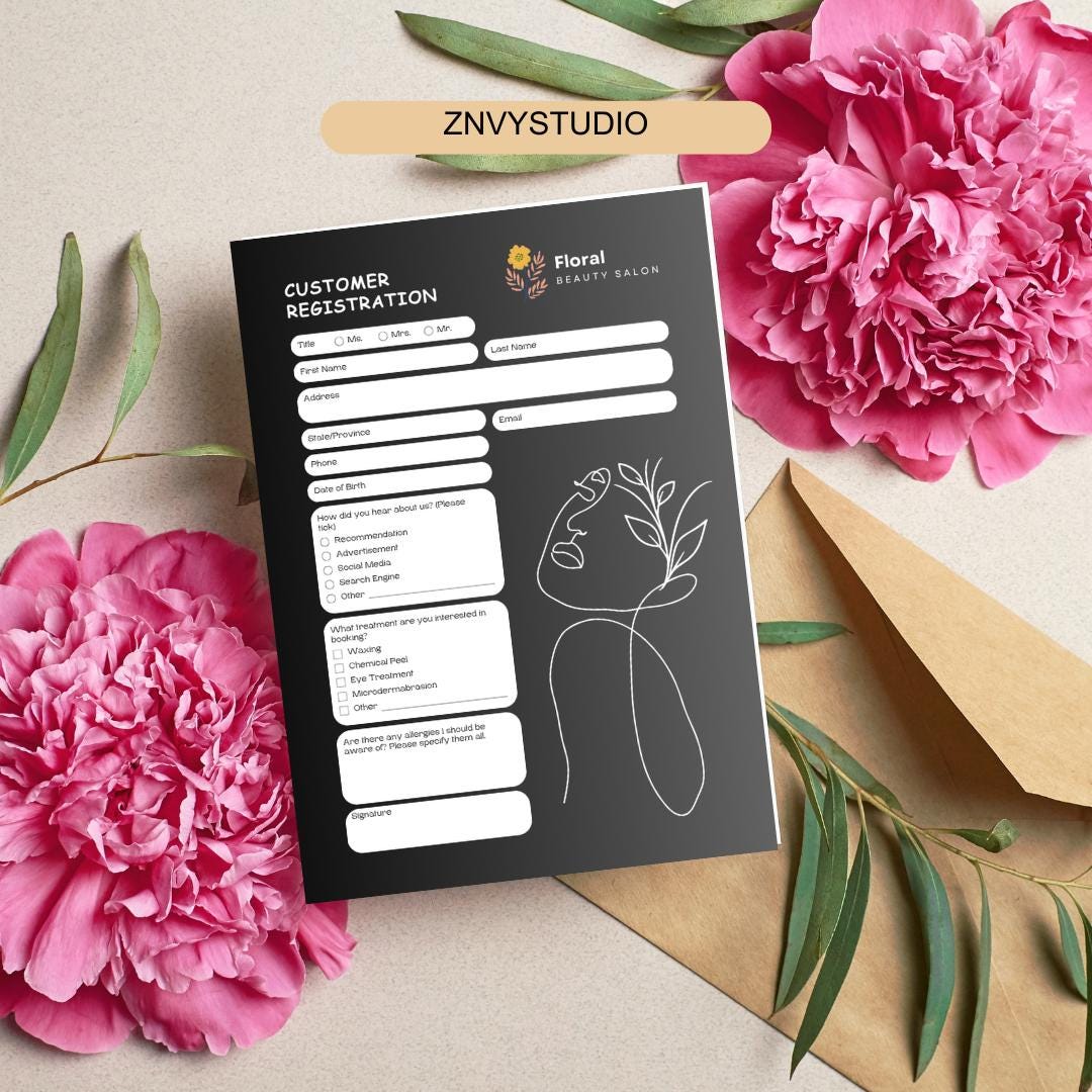 Salon Client Intake Form Template | New Customer Registration Form ...