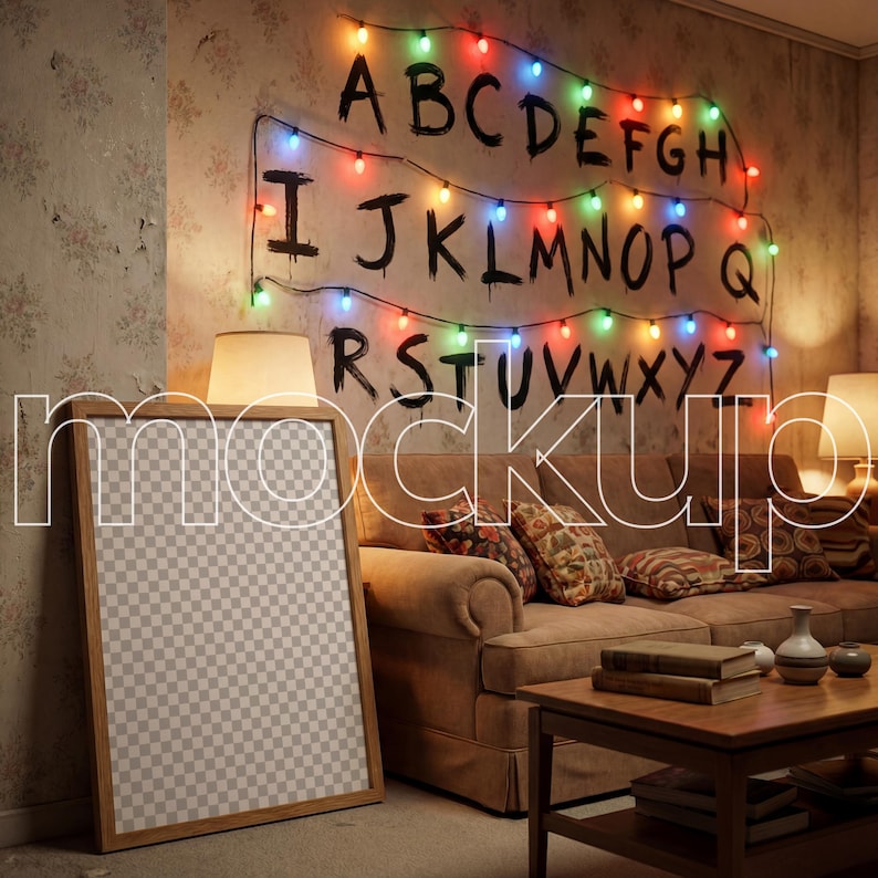 Stranger Things Retro Alphabet Poster Mockup | Vintage Thriller Living ...