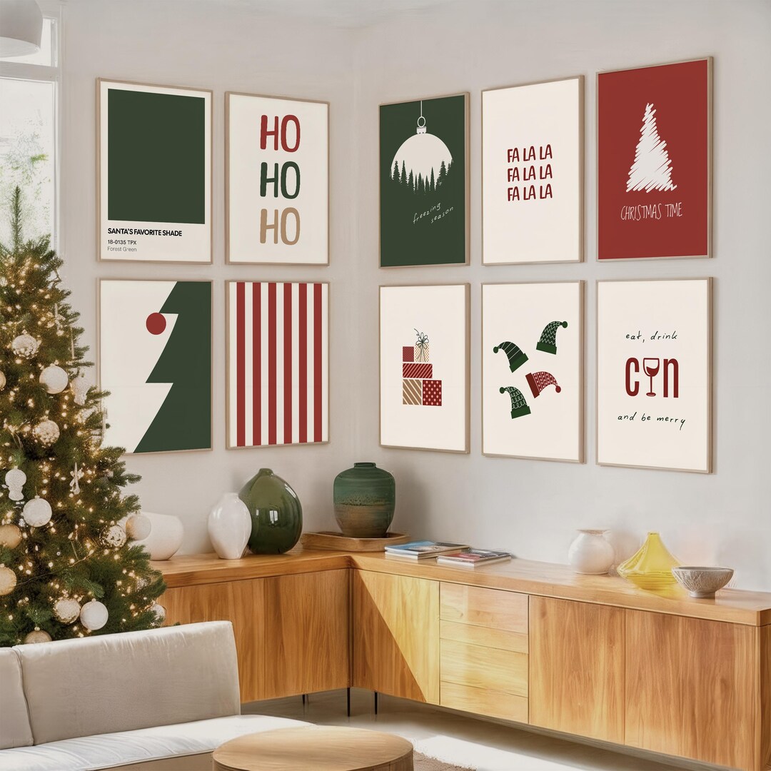 Scandi Christmas Prints: Gallery Wall Art Set (digital Download) - Etsy