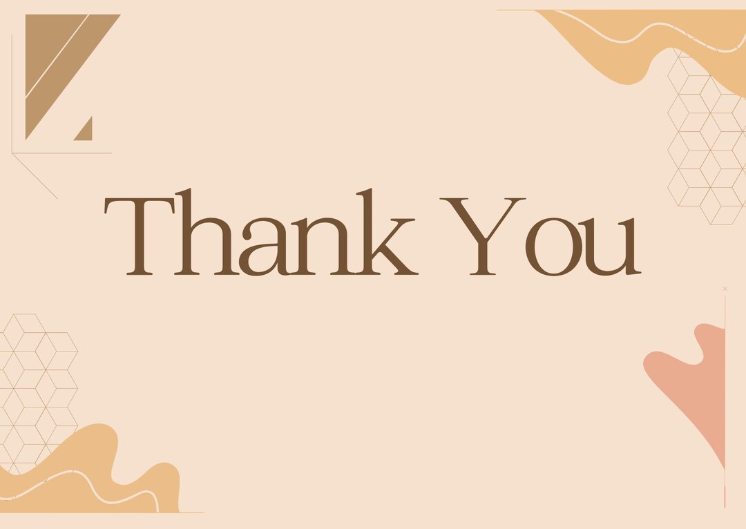 Beige Pastel Thank You Card, Digital File - Etsy
